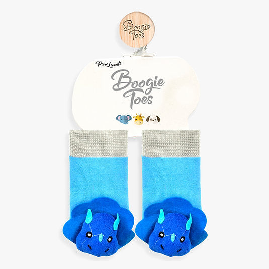 Boogie Toes - Blue Triceratops - 1-2 Years – Curio